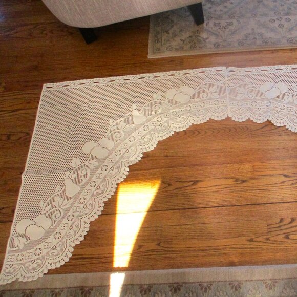 Kitchen | 2 Swags Valance Heavy Lace Curtain 66x 36 Drop Fruit 10 Poly ...